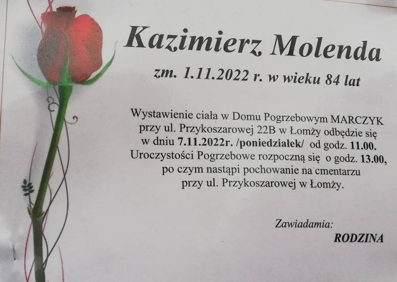 ŚP Kazimierz Molenda - nekrolog