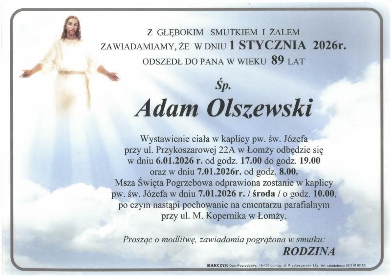 ŚP Adam Olszewski - nekrolog