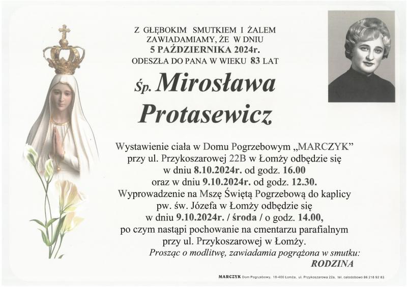 ŚP Mirosława Protasewicz - nekrolog